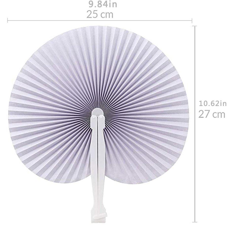 Buy TTL Blank Paper Fan White Heart Shape White Round Paper Fan Folding ...