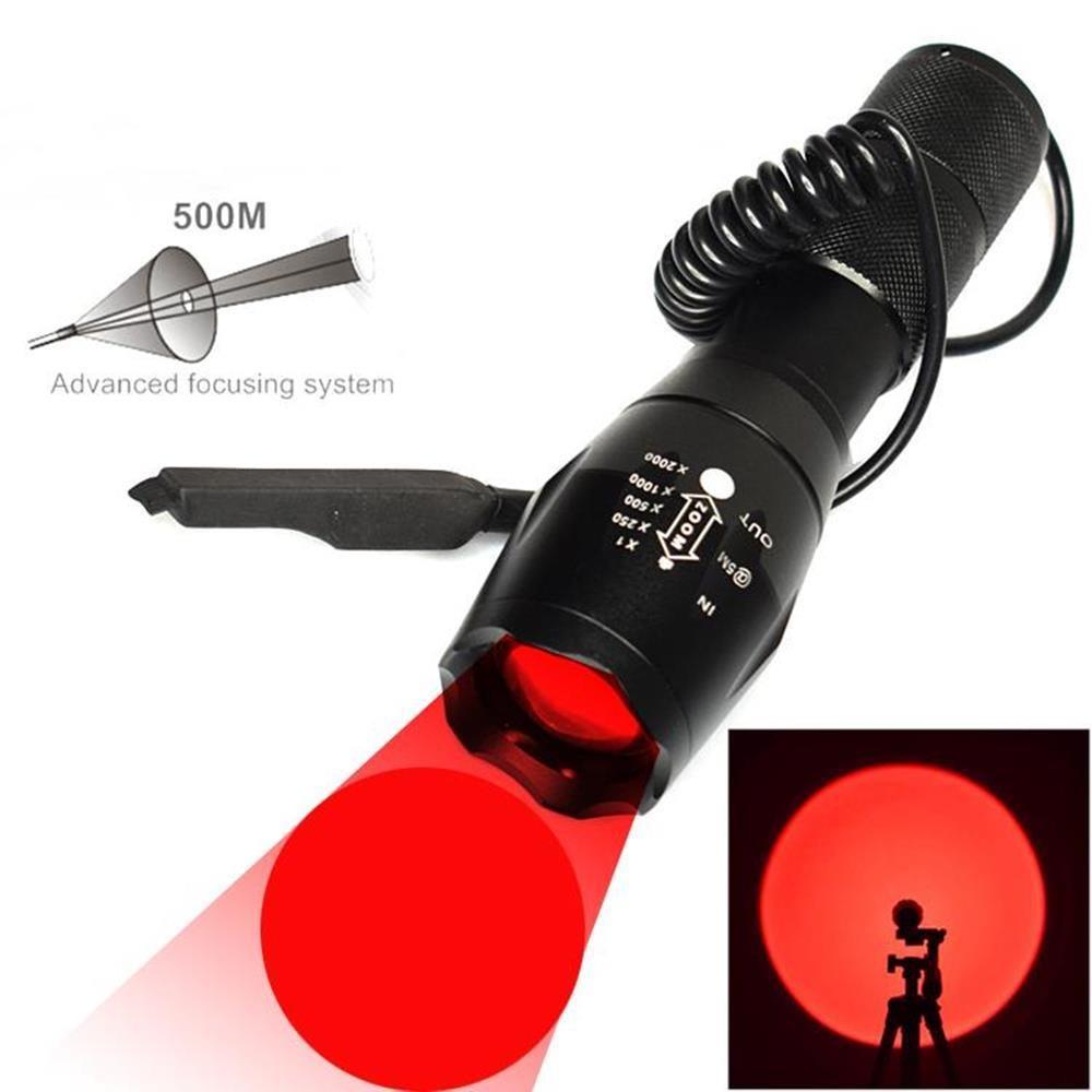 Buy AloneFire E17 Zoomable Red Light Flashlight Tactical Torch Night Picatinny Gun Mount+remote ...