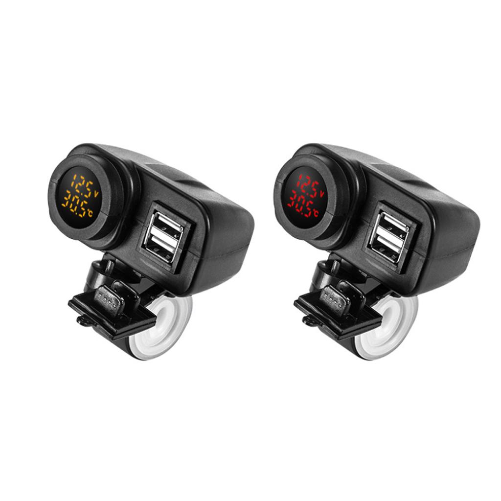 Buy Motorcycle Mobile Phone Socket Waterproof 2 USB Red at affordable ...