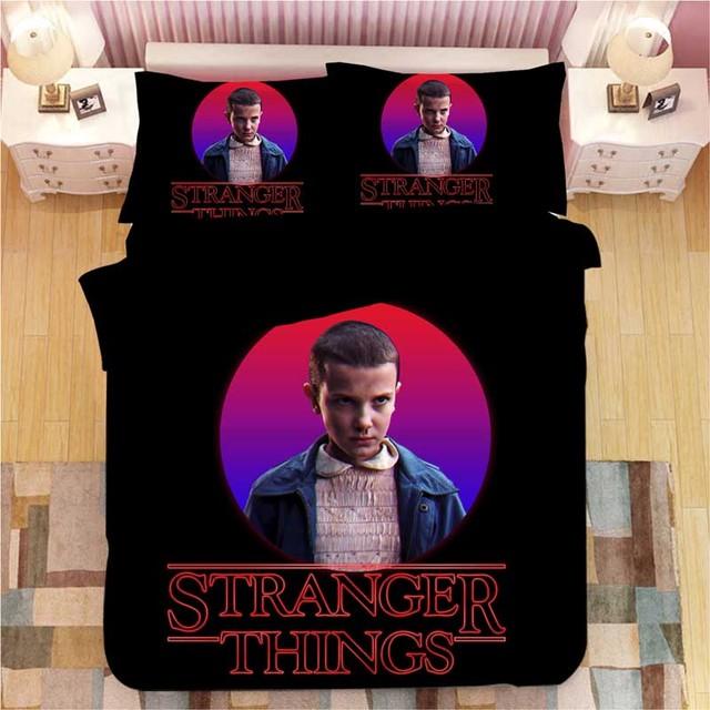 Cheap Stranger Things Bed Linen Cartoon Anime Duvet Covers Pillowcases ...