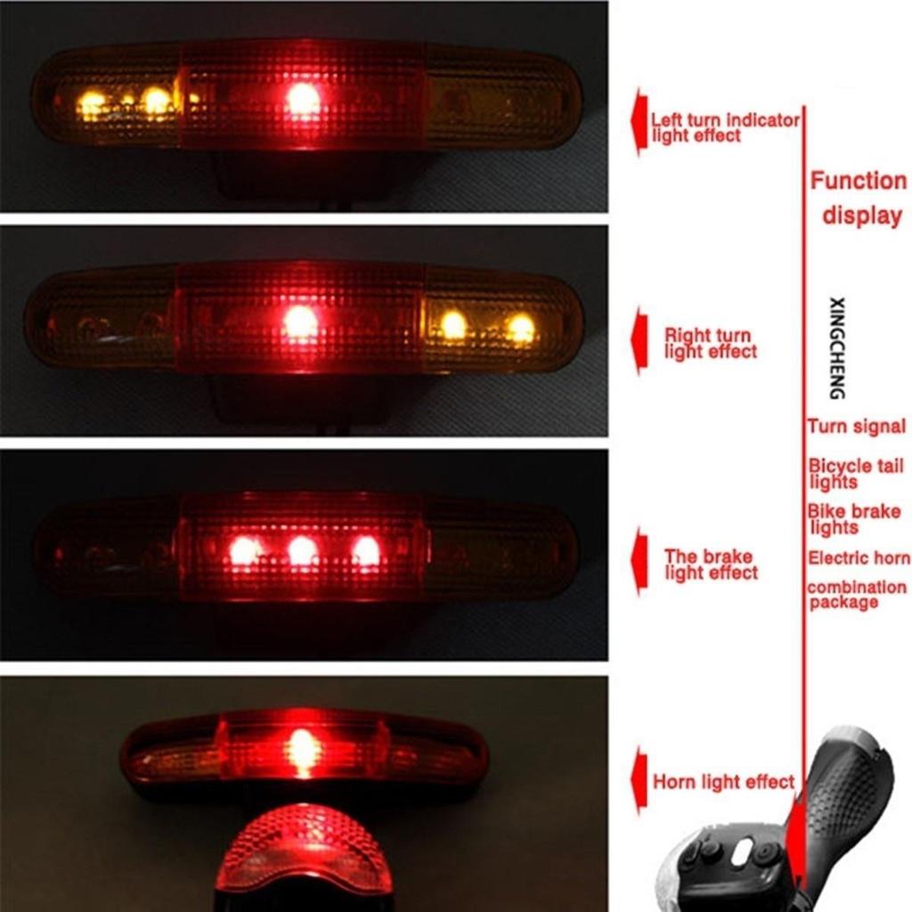 Buy 3in1 7 LED Bike Bicycle Cycling Turn Signal Brake Light Lamp Horn ...