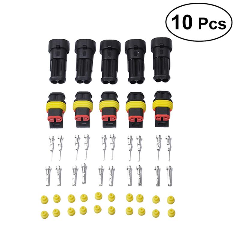 10kits Waterproof 2 Pin Way Electrical Terminal Wire Connector Plug ...