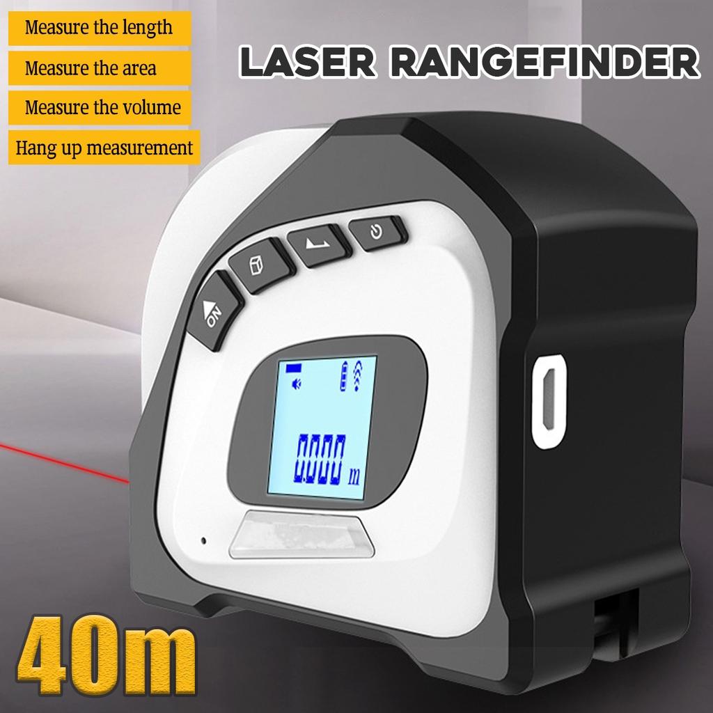 2 in 1 High precision 40M Laser Ruler Rangefinder LED Digital Display ...