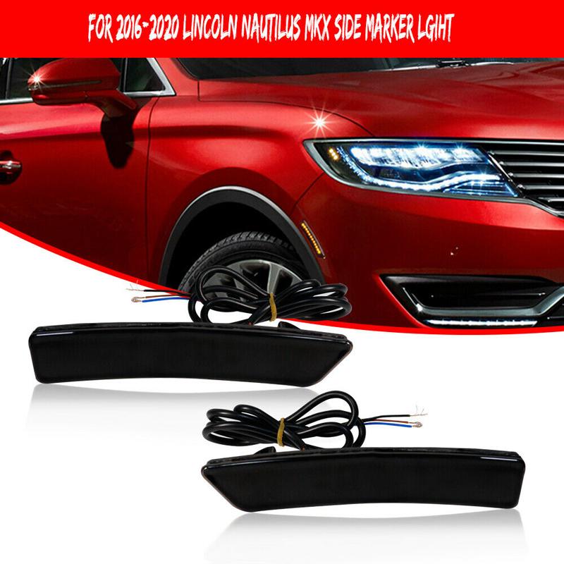 Buy LED White DRL Front Amber Side Marker Signal Lamp For 2016-2022 Lincoln Nautilus MKX at ...