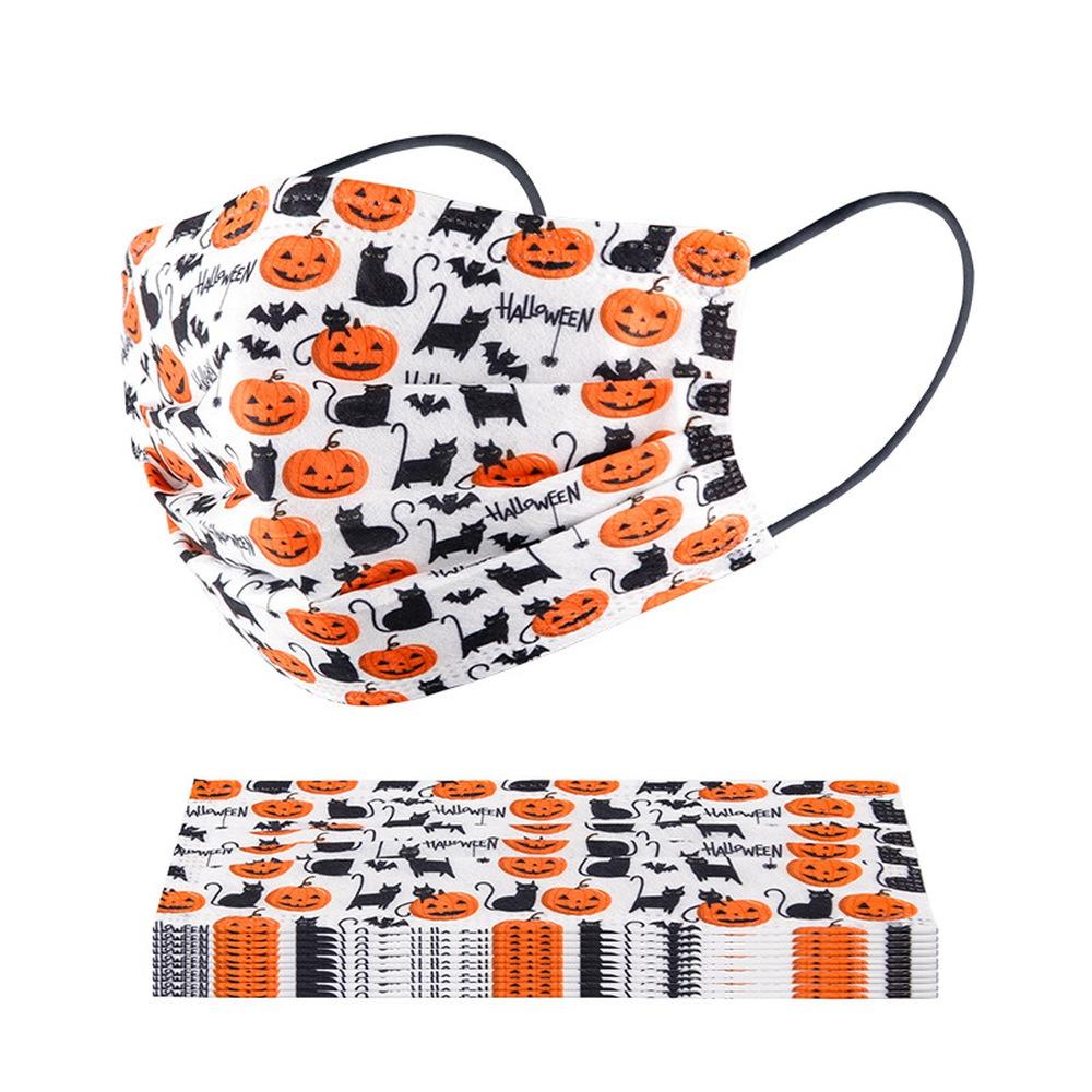 Cheap 30PCS Halloween Pumpkin Printed Mouth Mask for Adult Dustproof ...
