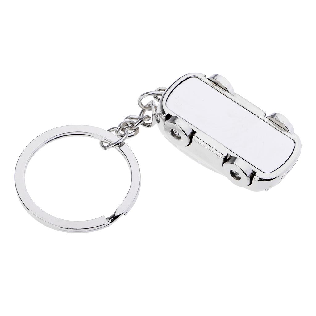 Buy Metal Mini Textured Car Shaped Key Chain Silver Keyring Gift for ...