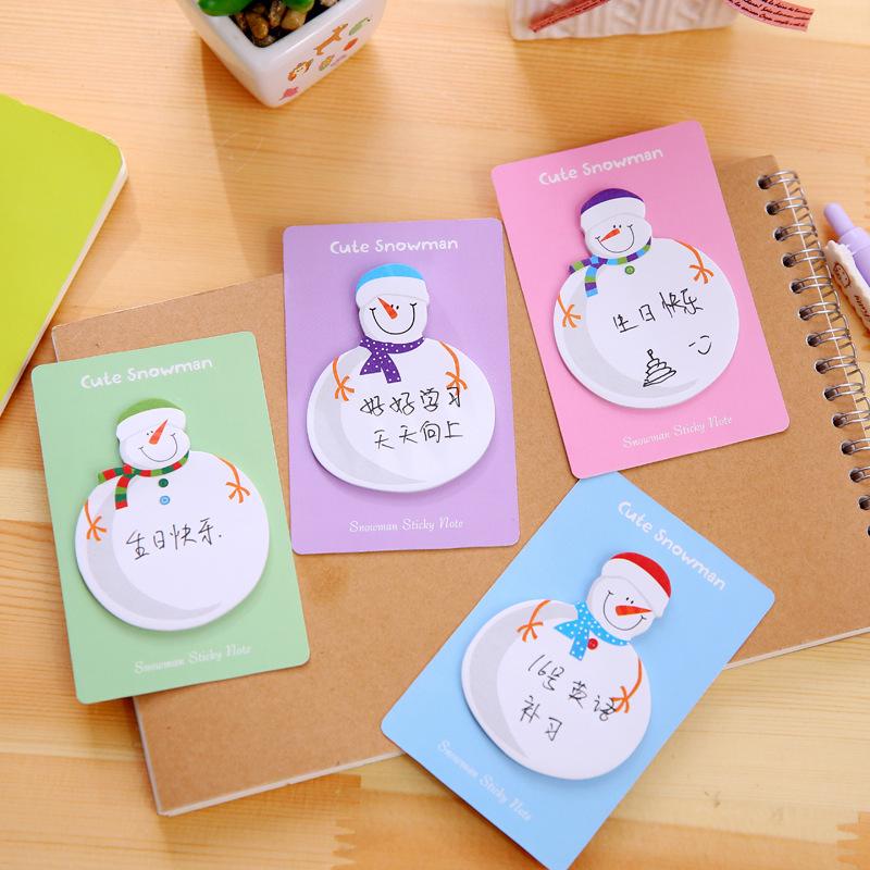 Buy 4Pcs Snowman PostIt Bookmark Memo Pad Index Tab Sticky Notes Label ...
