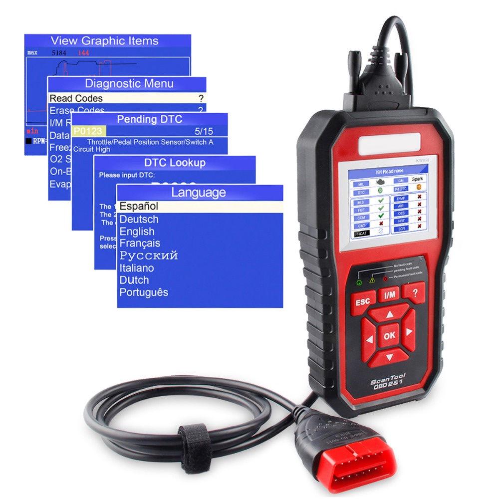 Buy ODB OBD2 Auto Car Diagnostic Tool Scanner KW850 Automotive Code ...