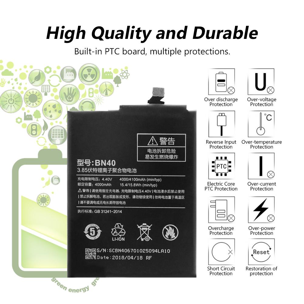 Buy BN40 BN 40 BN-40 Battery For Xiaomi Redmi 4 Pro Mobile Phone 3.85V ...
