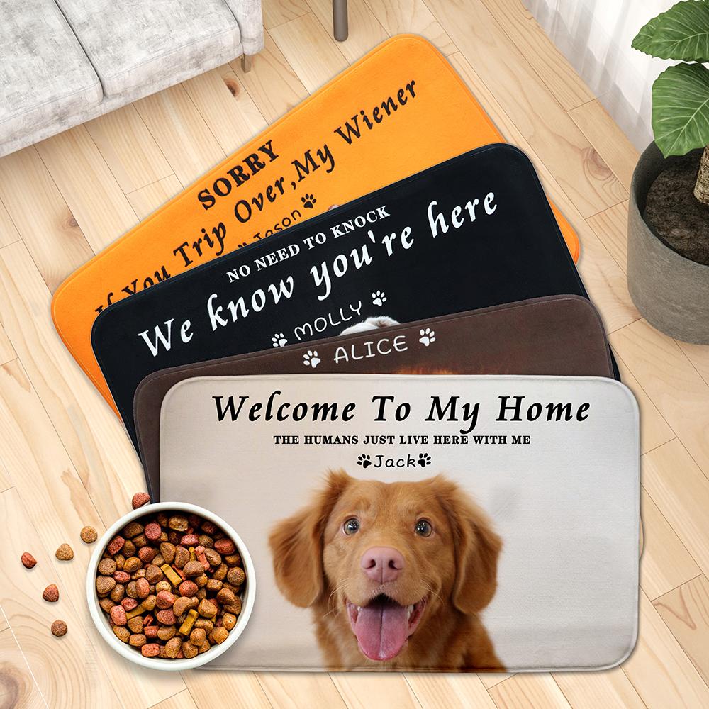 Custom Floor Mat Non-Slip Pet Sleeping Mats Waterproof Dog Cat Bowl ...