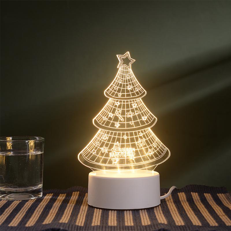 Buy USB 3D LED Night Light Table Lamp for Home Bedroom Decor Warm Light ...