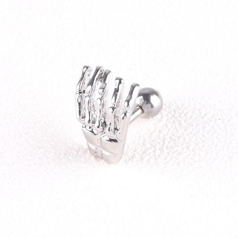 Buy 1Pcs Halloween Punk Skull Shape Devil Hand Lip Ring Ear Stud Ring ...