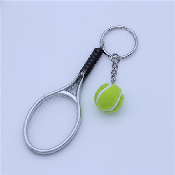 Mini Tennis Racket Keychain Key Ring Sport Charm Tennis Ball Key Chain ...