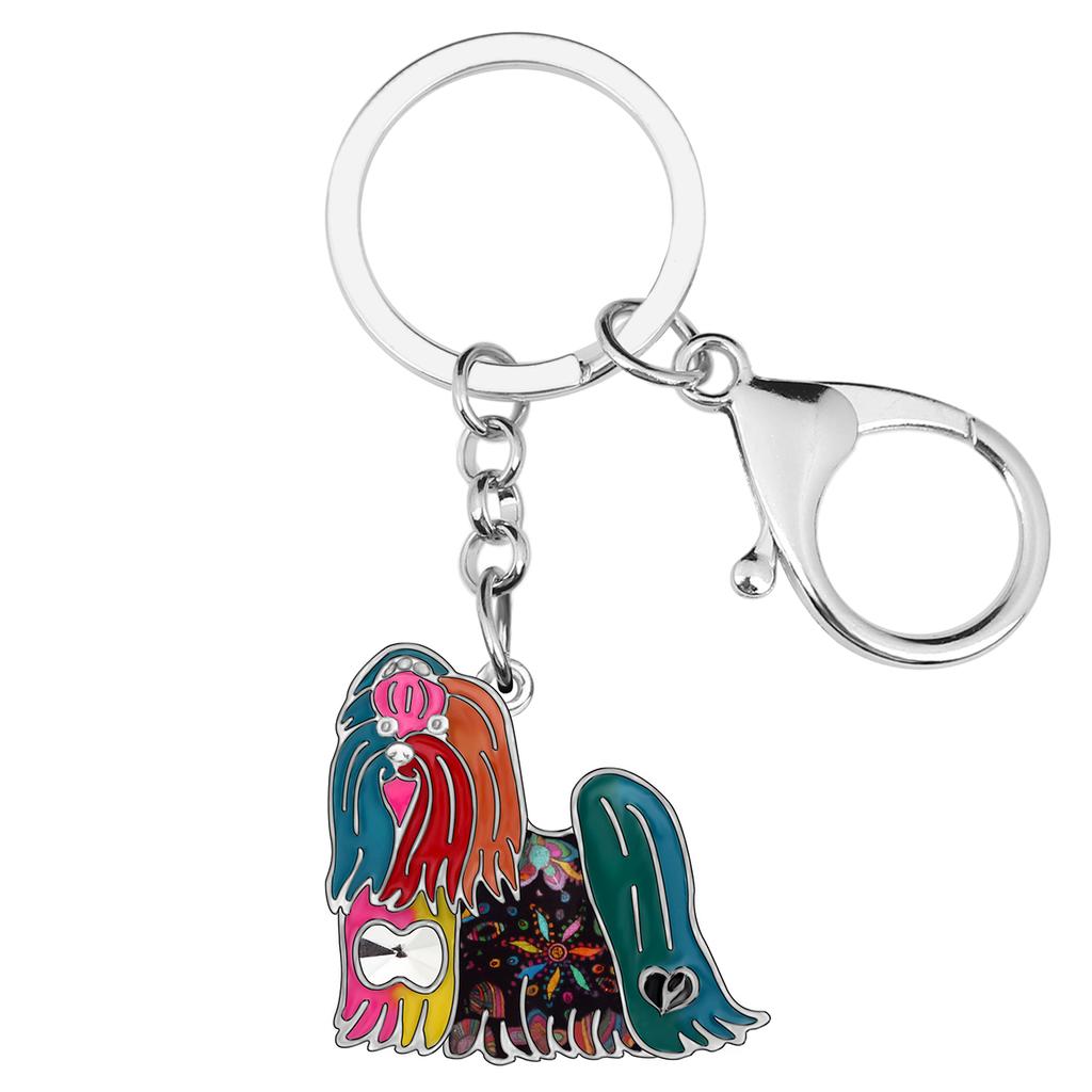 Satın alın Enamel Alloy Sweet Maltese Dog Keychains Fashion Purse ...