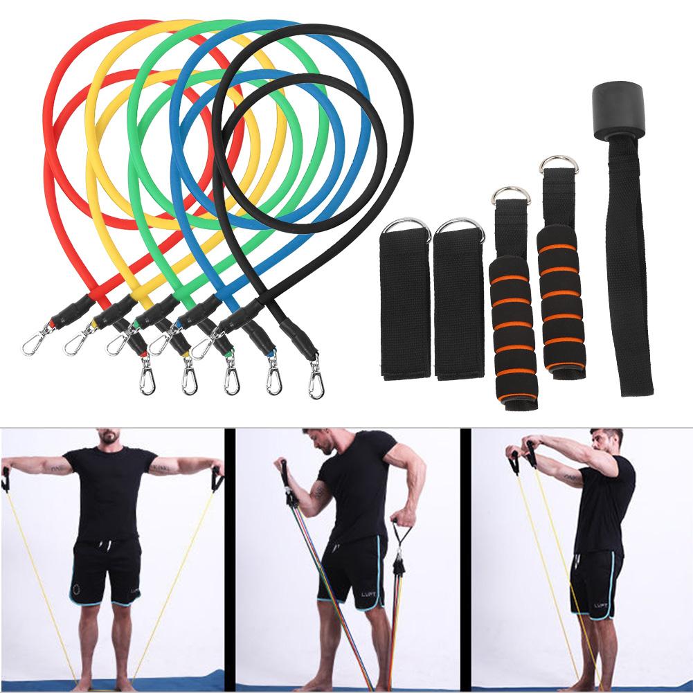 Buy 11Pcs Elastic Fitness Pulling Rope Gym Equipment Training Bands ...