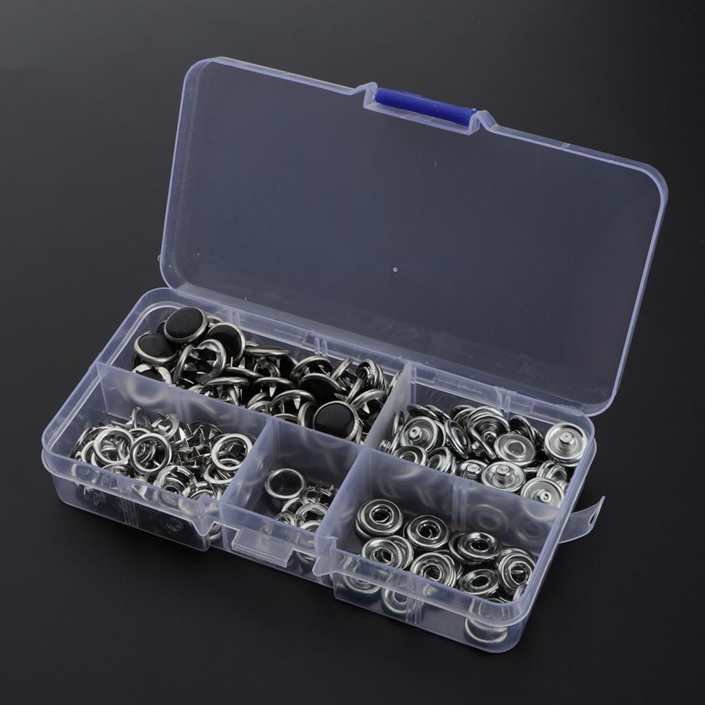 Buy 50 Sets Hollow Five Claw Button Prong Snap Buttons Fasteners for ...