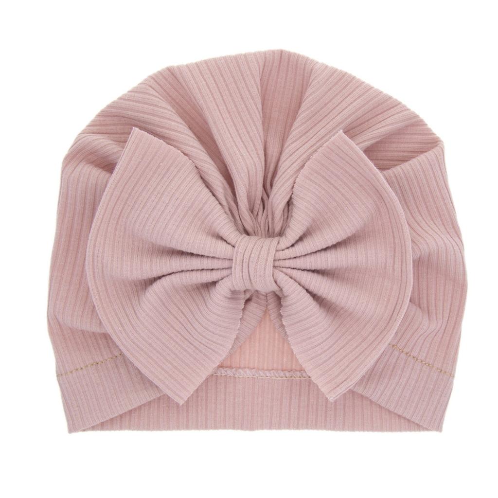 [JA]Baby Knitting Cute Cotton Warm Bow Striped Set Brimless Tire Cap ...