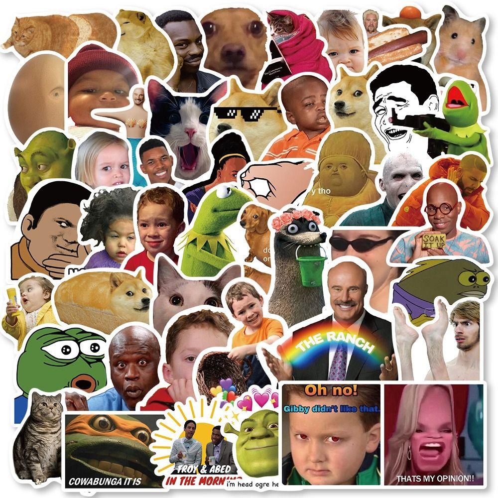 50PCS DOGE Cartoon Dog Meme Stickers Funny Expression Mix Cute Meme ...