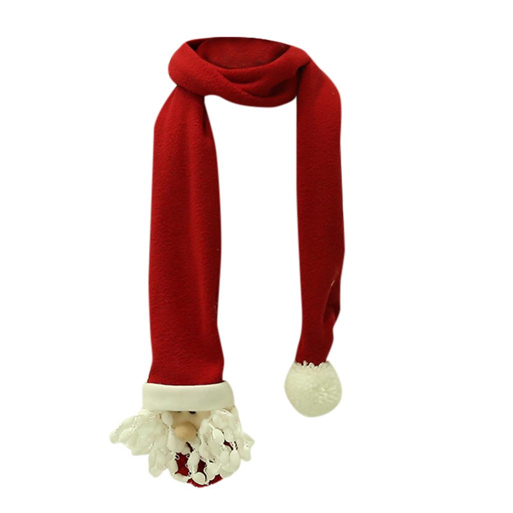 Buy Unisex Funny Christmas Santa Claus Neck Fleece Knitted Scarves ...
