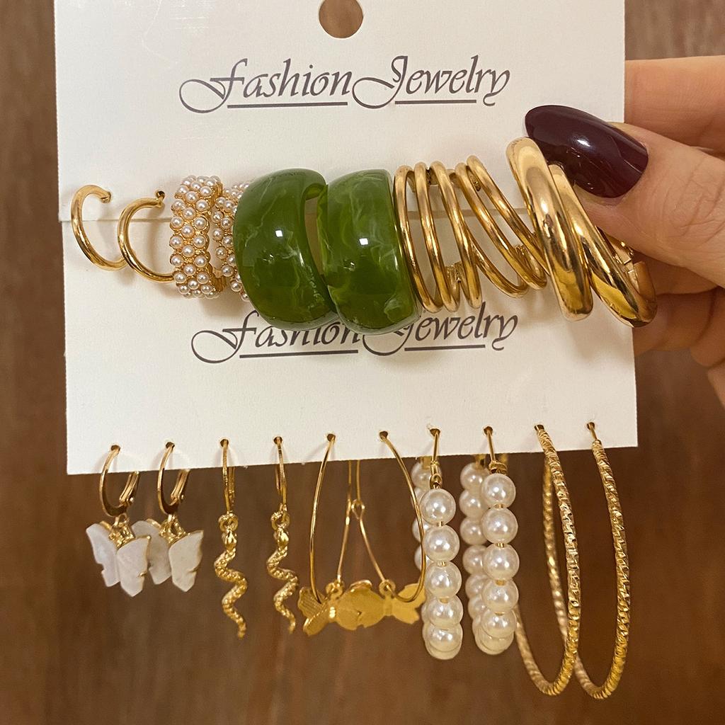 5 Pairs/Set Women's Fashion Jewelry Combination Earrings Luxury Elegant ...