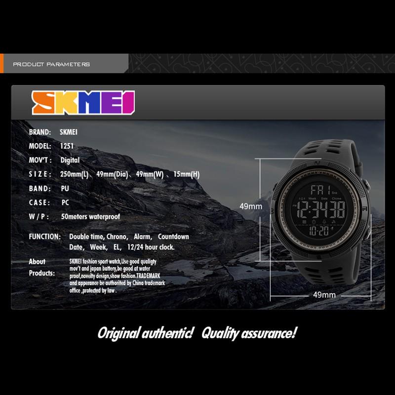 Buy Dreamfactory SKMEI Mens All Black Military Style Army Walking ...