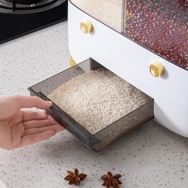 Buy Sub-grid Rice Bucket Household Separation Storage Box Insect-proof ...