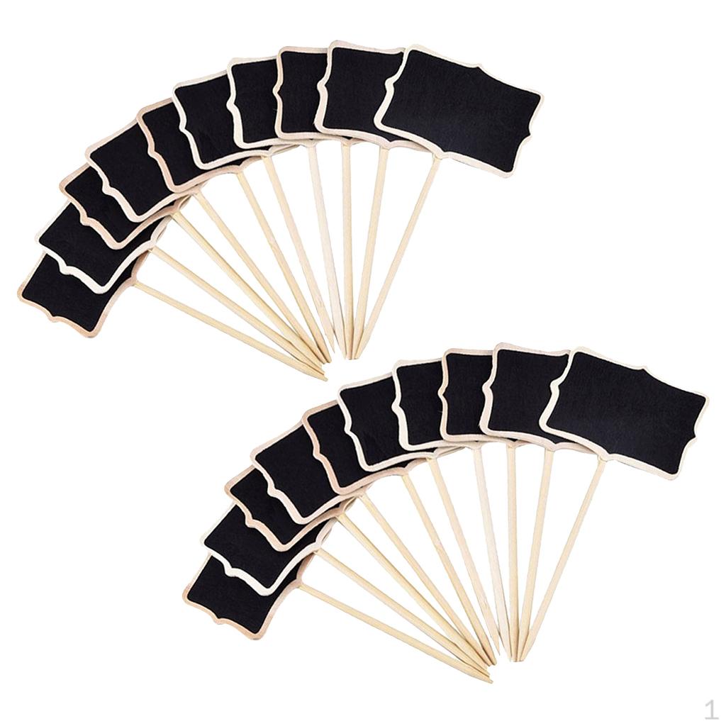 Buy 20x Wooden Blackboard Chalkboard with Stick Plant Price Tags ...