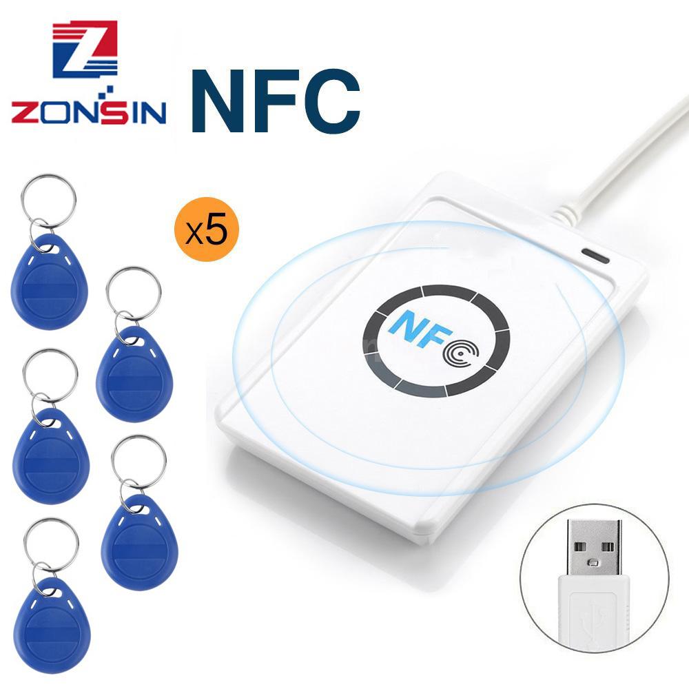 Buy ZONSIN ACR122u NFC Reader Writer 13.56Mhz RFID Copier Duplicator ...