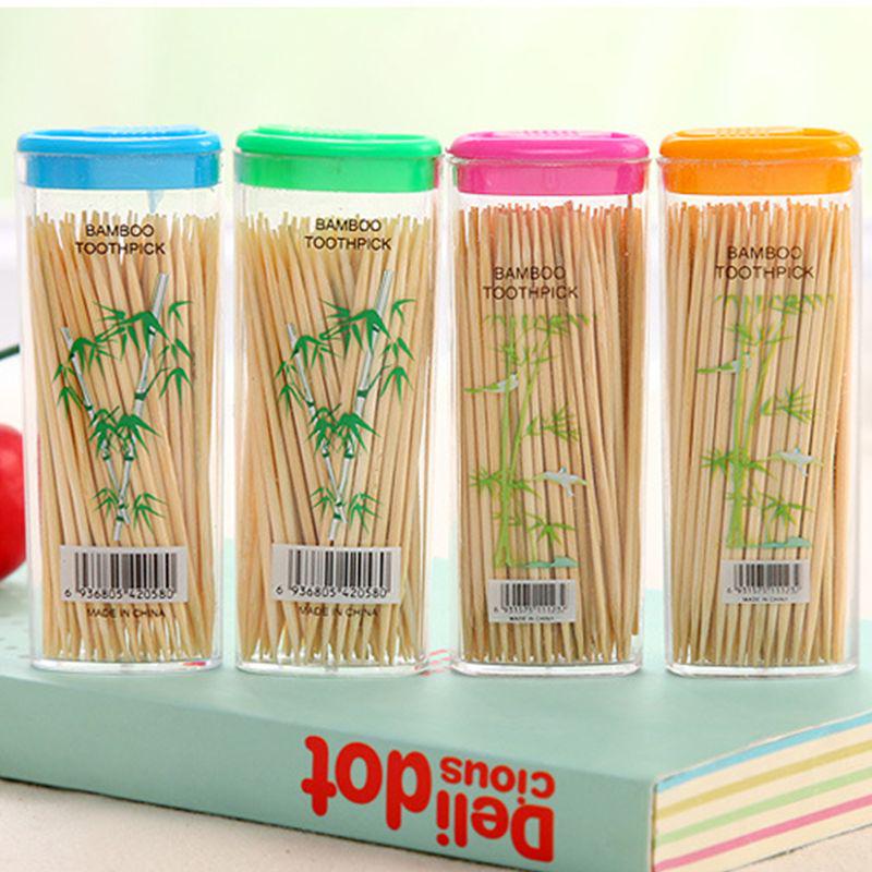 Buy 1 Box Disposable Premium Bamboo Wooden Cocktail Round Toothpicks ...