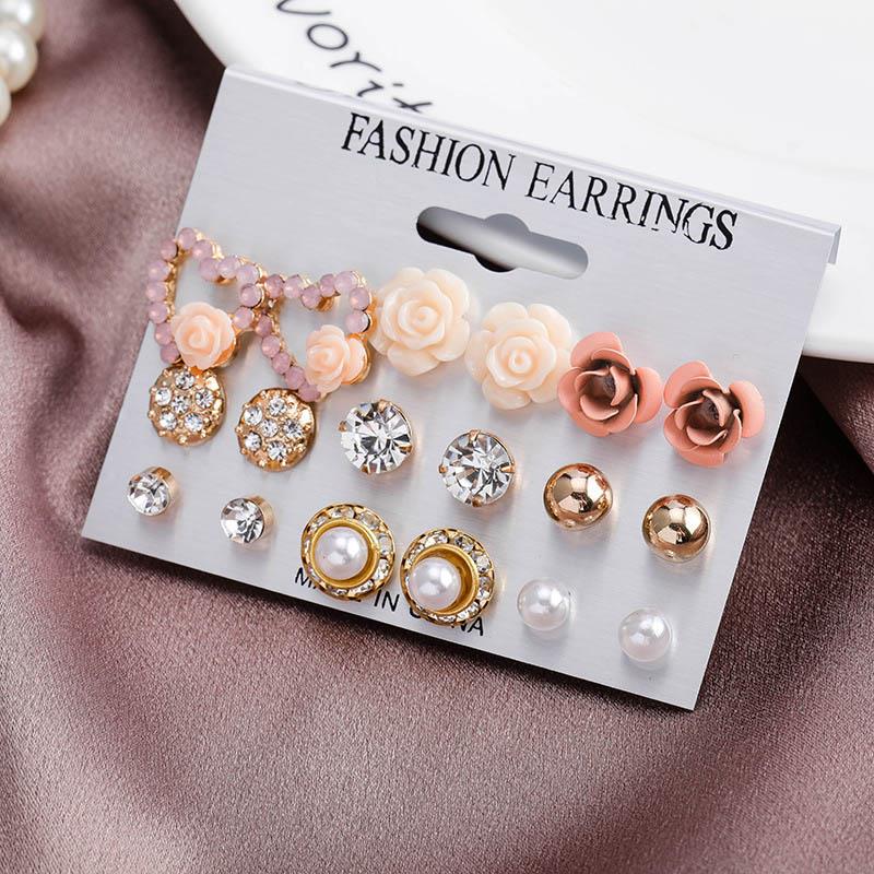 Buy Practical Gift Jewelry Elegant Earrings Ear Studs Pearl Flower ...