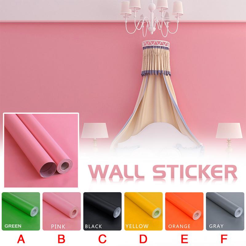 💰Kjøp Solid Color Wall Sticker With Glue Wallpaper 45*100CM Living Room ...