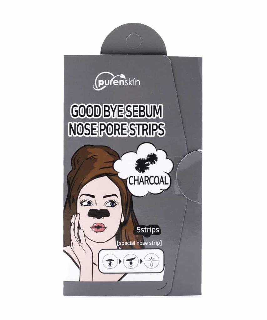 Buy PurenSkin Good Bye Sebum Nose Pore Strips, Charcoal (5 Strips) at ...