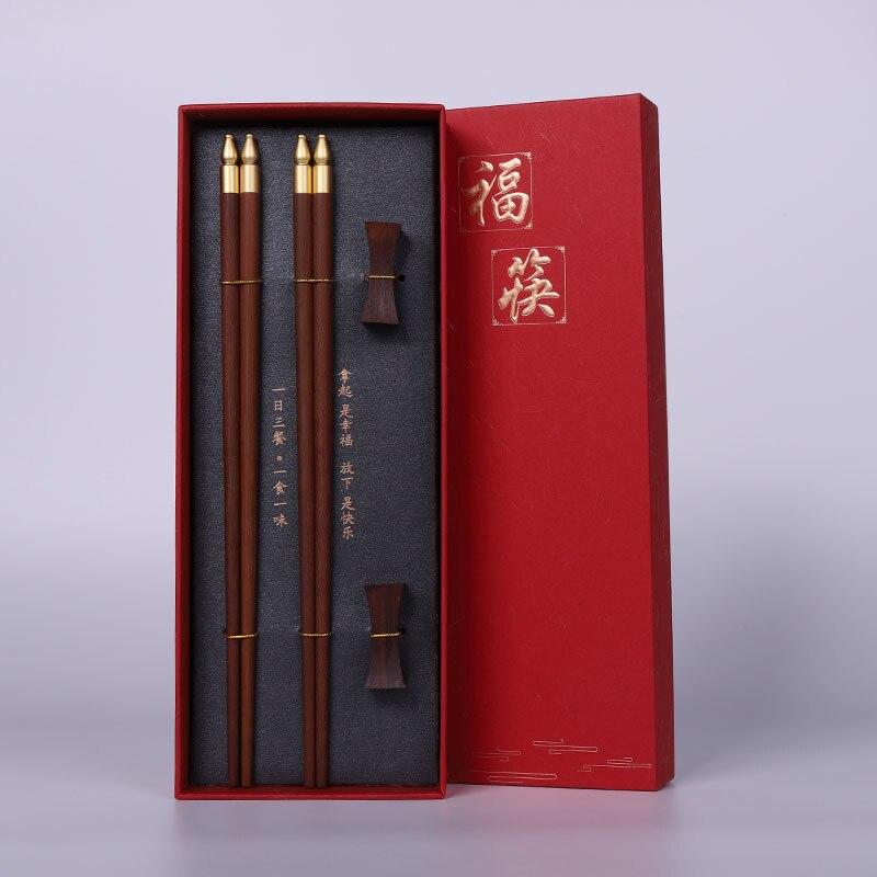 Buy 2 Pairs Chinese Chopsticks High Quality Premium Natural Red ...