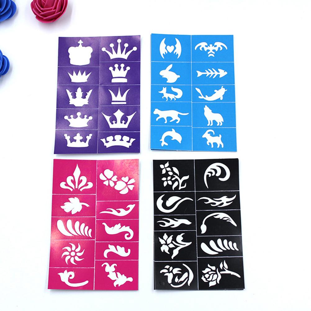 Buy 10pcs Tattoo Template Stickers Self-adhesive Hollow Out Temporary ...