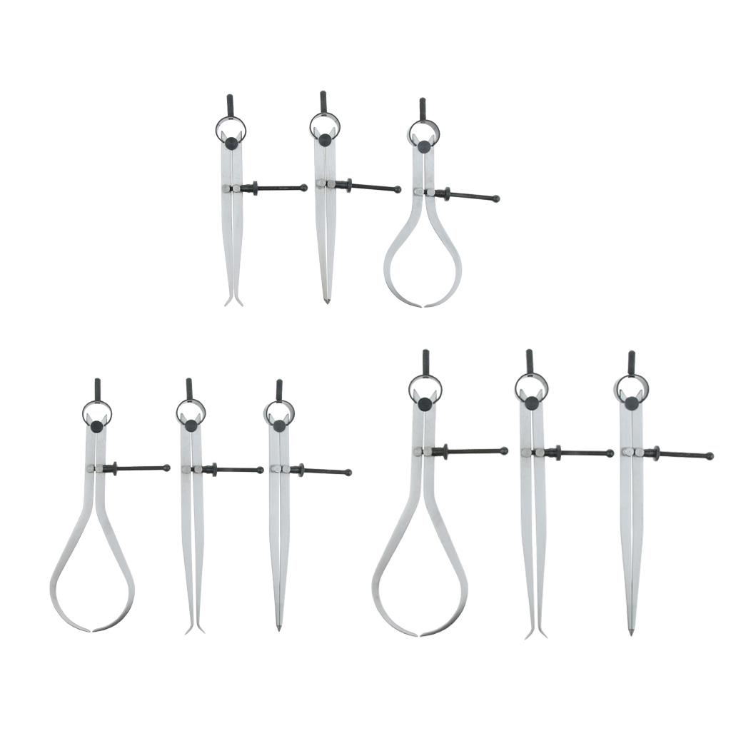 Buy Precision Spring Outside Inside Joint Calipers & Dividers Set 6 ...