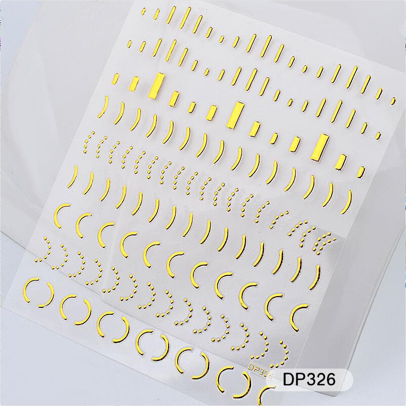 Buy 3D Metal Rivets Gold Hollow Nail Sticker Moon Stars Design Decal ...