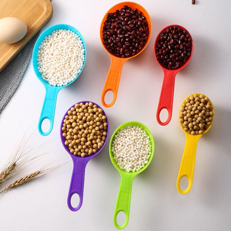 Buy 6Pcs/Set Multi Purpose Cups Spoons Set Colorful With Scale Portable ...