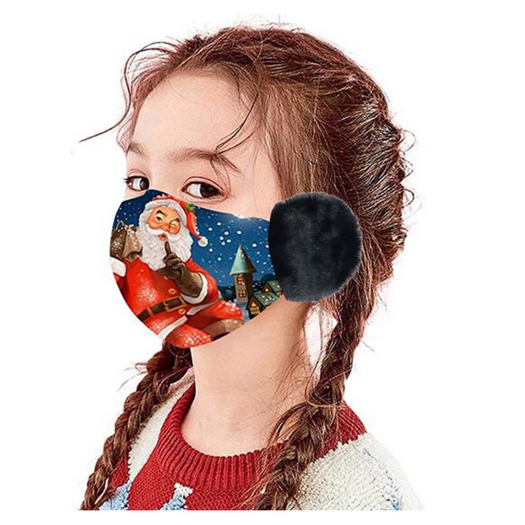 Buy Lorose 1PC Child Winter Masks Christmas Print Warm Hair Ball ...