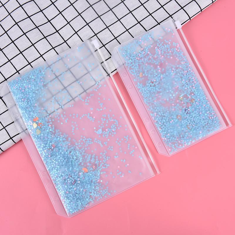 Buy Blue PVC Transparent File Small Things Keeper 6 Holes Loose Leaf ...