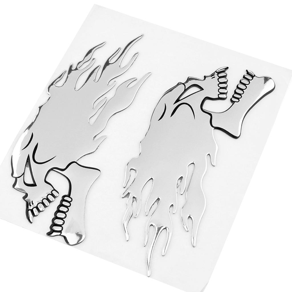 Cheap 2 Pieces Sliver Motorcycle Skull Fuel Tank Decals Stickers ...