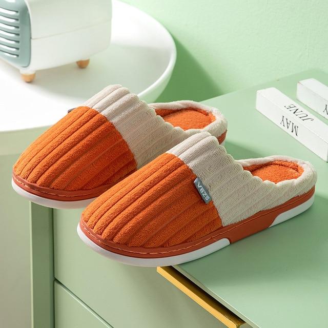 Buy Home Slippers Warm Plush Lining Women Shoes Winter Cotton Slippers ...