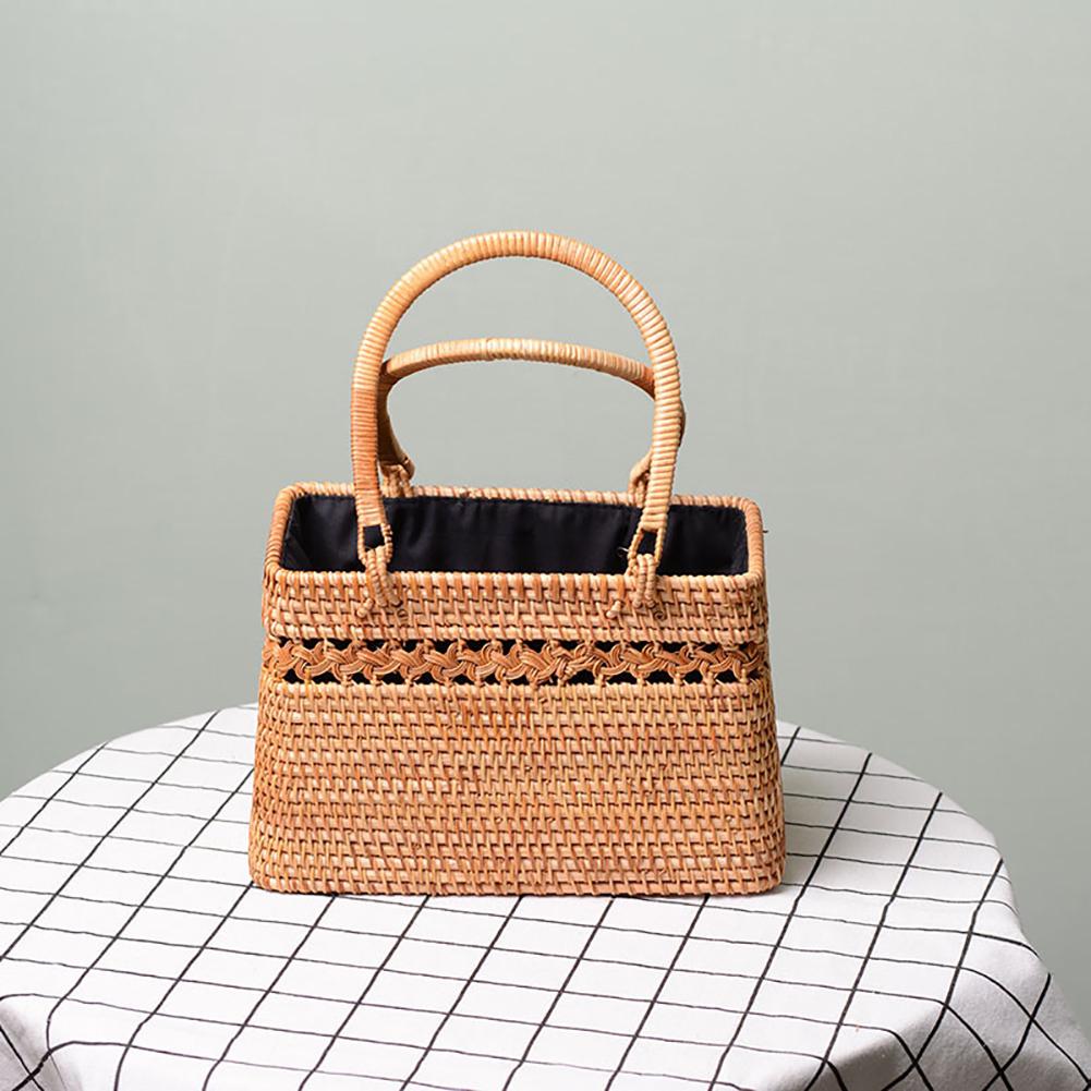 Buy Bohemia Style Fashionable Handmade Rattan Straw Woven Cutout Basket ...