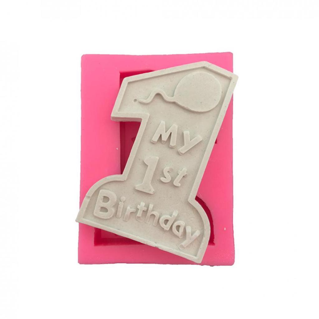 Buy Figure 1 Birthday Cake Mold Fondant Polymer Clay Plaster Decorative ...