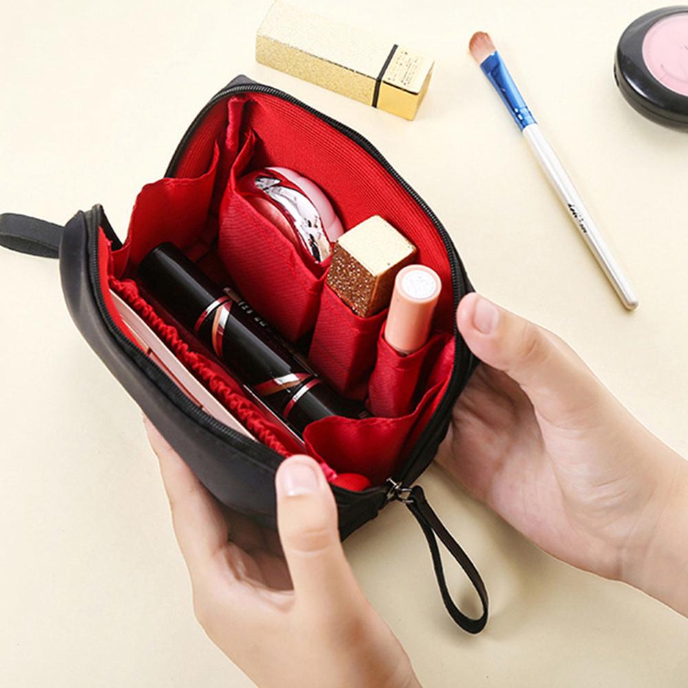 Buy Portable Women Waterproof Solid Color Zip Cosmetic Bag Toiletry ...