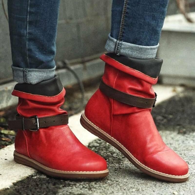 Buy Winter Warm Short Boots Women Plain Color Booties Ladies Combat ...
