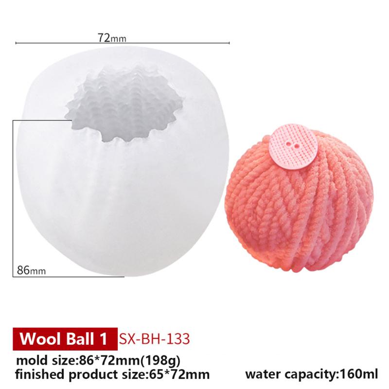 Buy Silicone Candle Mold 3D Yarn Ball Shaper Baking Mold For Chocolate ...