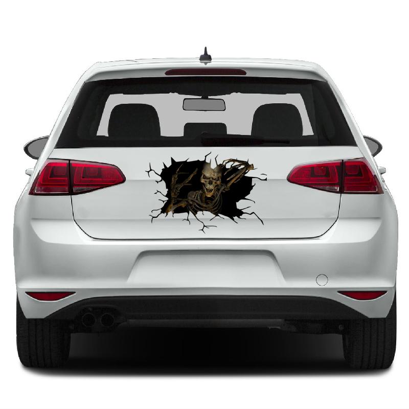 Acquista Cool Funny Halloween Horror Stickers Silent Skull Car Sticker ...