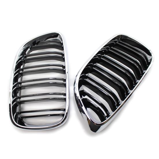 2Pcs Front Electroplating Bezel Black Kidney Grill Anti-corrosive Gloss ...