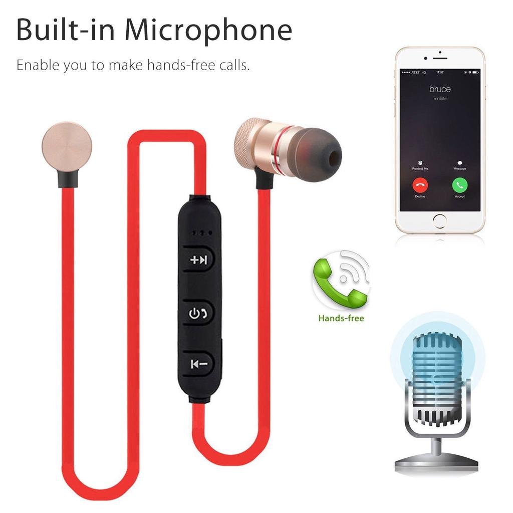 Buy Metal Magnetic Wireless Bluetooth Earphone Sports Headset Stereo ...
