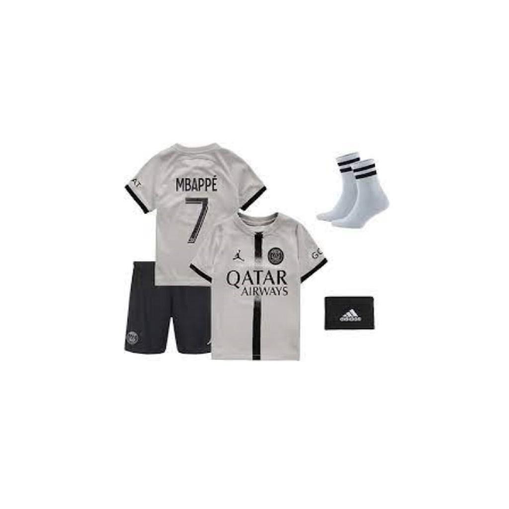 Buy Psg Mbappe Gray Kids Jersey Set Of 4 at affordable prices — free ...